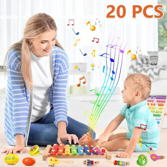 Toys | Kids Musical Instruments Set 2 Pcs Wooden Shakers Percussion ...